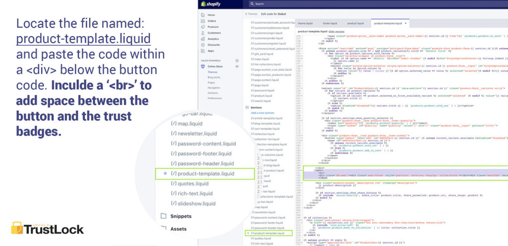 Install TrustLock Trust Badge Seals On Shopify - Trust Lock
